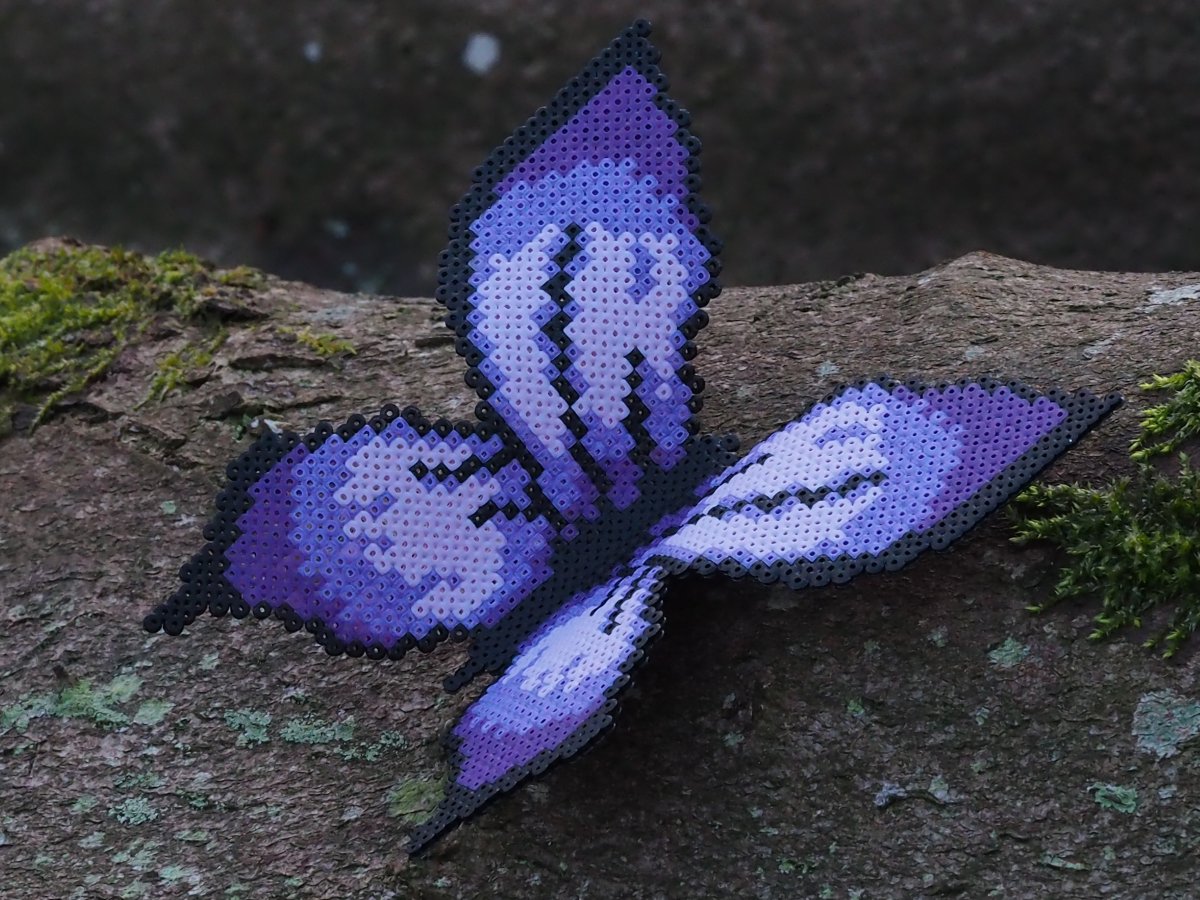 Sommerfugl - Lilla - Perlemønstre - sommerfugle - Kronborg hobby